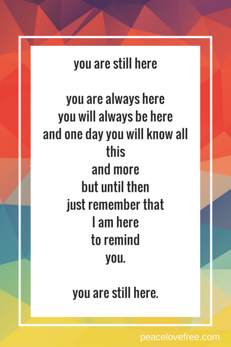 you are still here: a poem to remind you | Jeanette LeBlanc